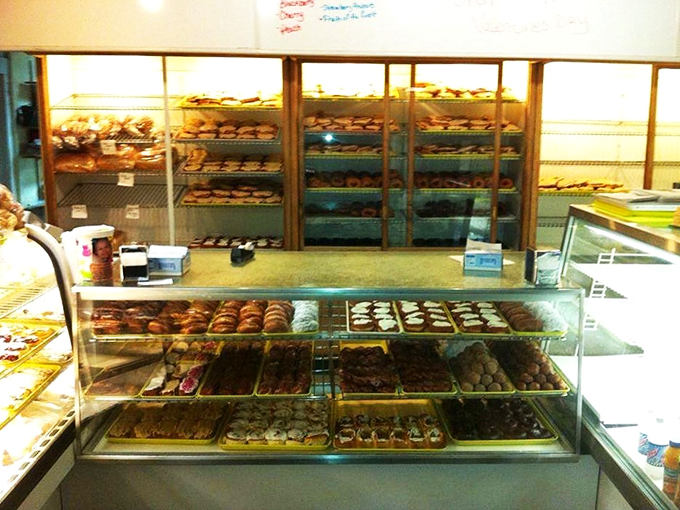 Welcome to carb paradise! This bakery interior is where diets come to die and happiness is born.