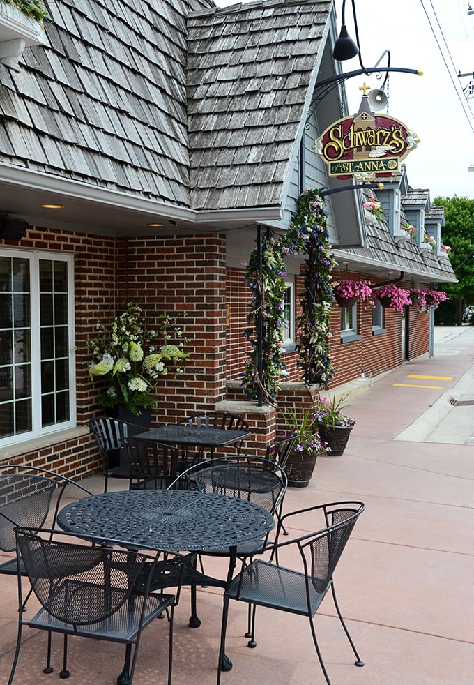 Alfresco dining, Wisconsin-style! Schwarz's patio is the perfect spot to enjoy your meal while debating the Packers' playoff chances.