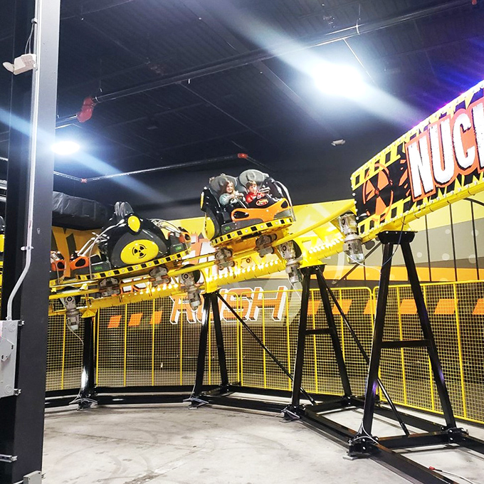 Hold onto your hats, folks! This yellow beast isn't your grandma's roller coaster &ndash; unless your grandma was secretly a daredevil.