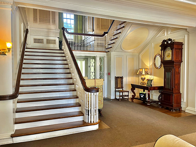 Stairway to history heaven! This grand entrance has probably seen more exciting arrivals than a red carpet at the Oscars.
