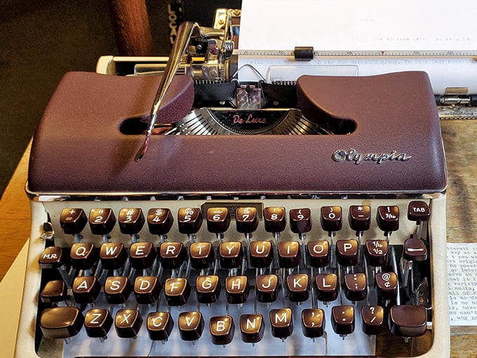 The original Twitter! This vintage typewriter is waiting for you to craft the next great American novel.