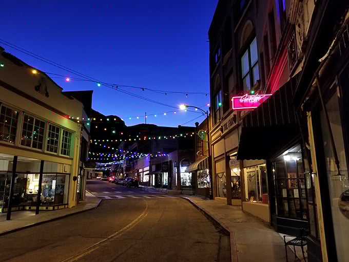 Tombstone Canyon lights: Where holiday magic meets Wild West charm, creating a twinkling time warp.