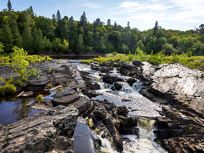 St. Louis River's rocky canvas at Jay Cooke. It's like Mother Nature decided to flex her artistic muscles and accidentally created a masterpiece.