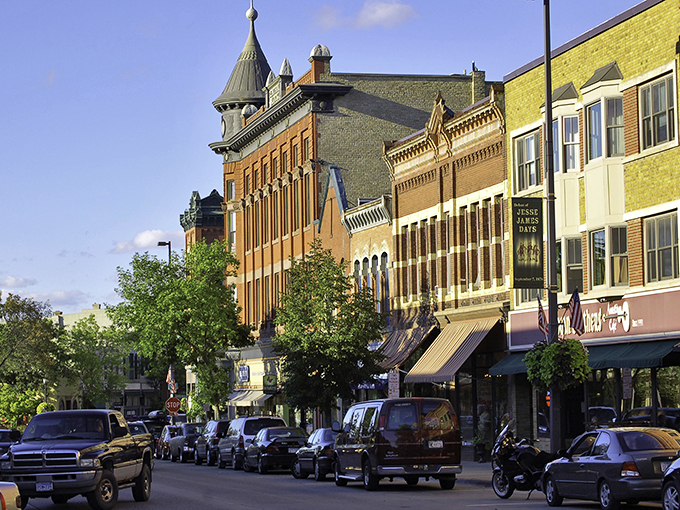 Stately brick buildings line a bustling main street. Northfield's got more character than a Coen Brothers movie!