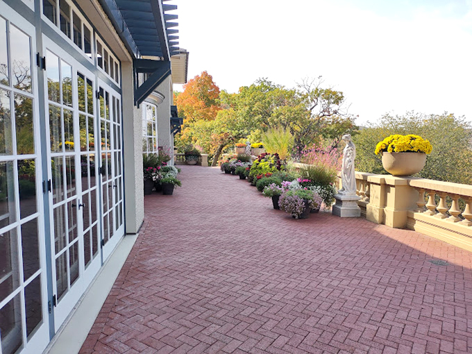Flowers, fresh air, and fantastic views. Mayowood's balcony is the triple threat of historic homes.