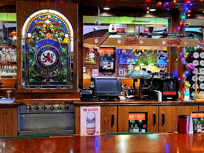 A bar so enchanting, it could make a teetotaler contemplate ordering a double. That stained glass screams 'Gram-worthy!