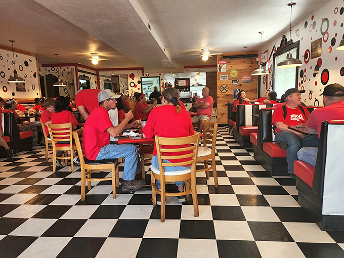 Where everybody knows your name... or at least your burger order. This bustling dining room is small-town America at its finest.