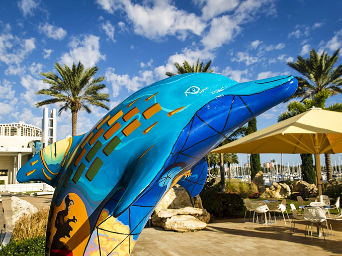 This isn't your average Flipper - it's a Dalí dolphin! Proving that even marine life gets a surreal makeover in the Sunshine State.
