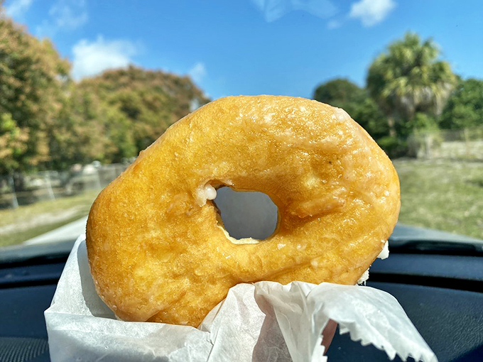Golden, glistening, and ready for its close-up! This honey-dipped beauty is the supermodel of the donut world.