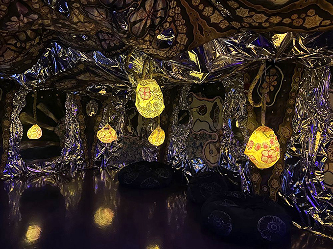 "Alien egg sac or avant-garde lighting? Either way, these glowing orbs are hatching some seriously cool vibes."