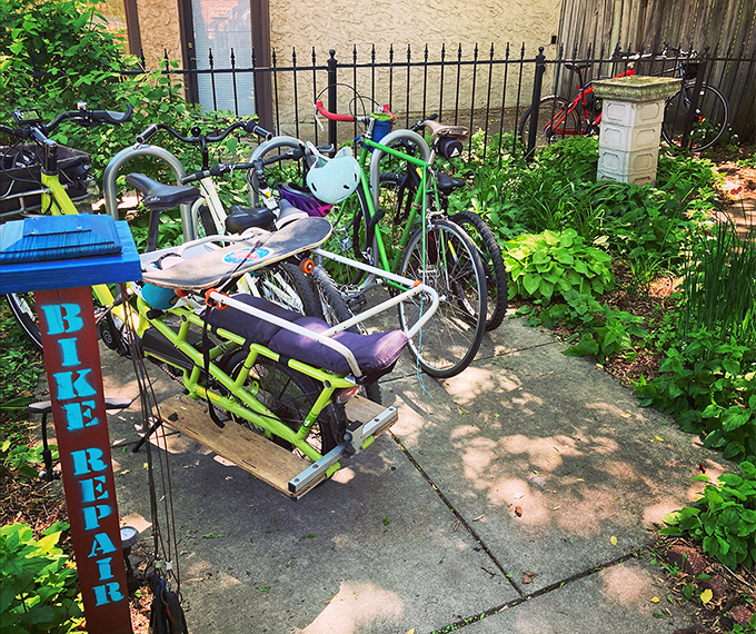 Bike parking with a side of whimsy. Even the great outdoors gets a touch of Mischief's magic.