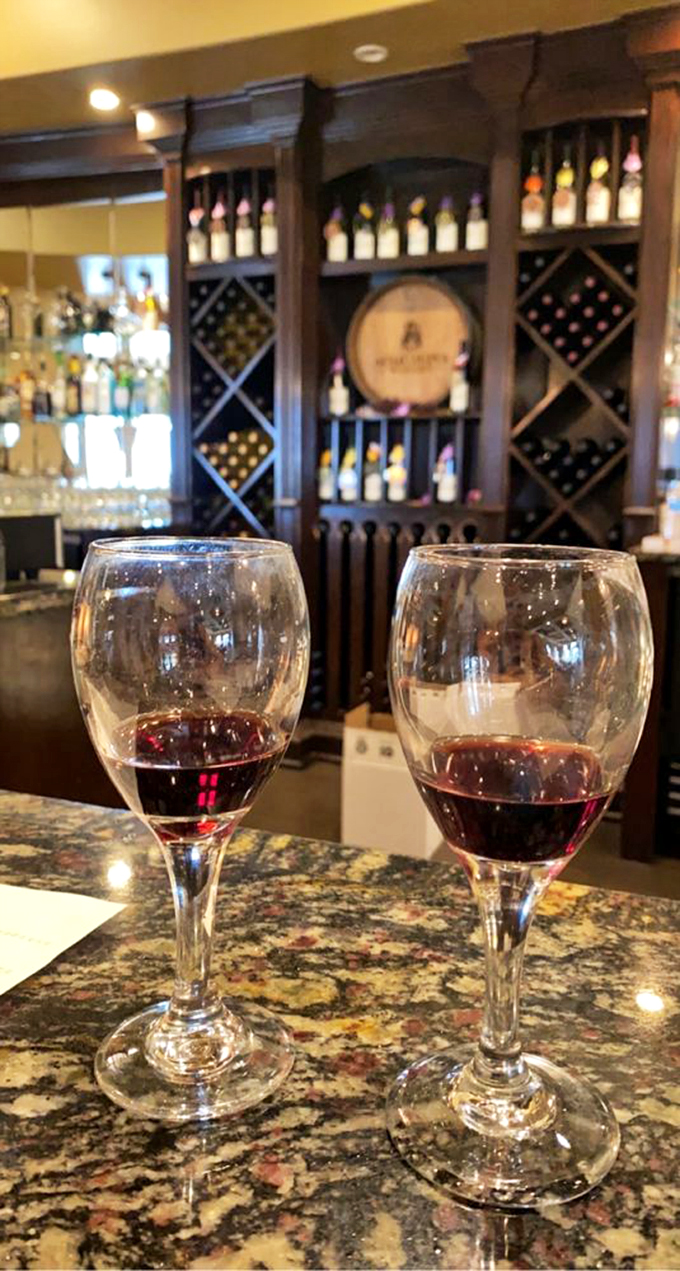 Two glasses of red, infinite possibilities. Swirl, sniff, sip, and suddenly you're fluent in Italian.