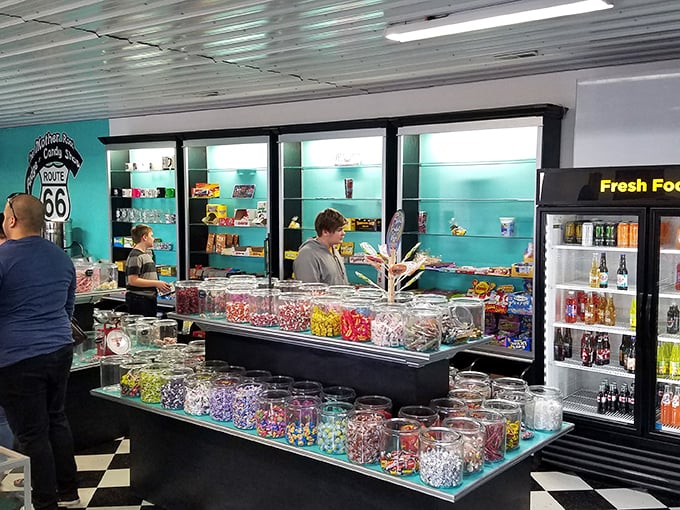 Candy shoppers in their natural habitat. Watch as they navigate the treacherous waters of choice paralysis and sugar-induced excitement.