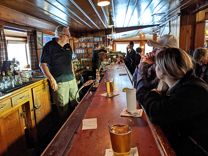 Where everybody knows your name! The bar at Lindey's feels like Cheers, but with better food and fewer Boston accents.
