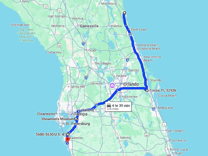 13 museum road trip florida map