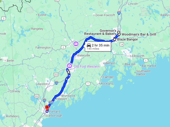 13 poutine road trip maine map