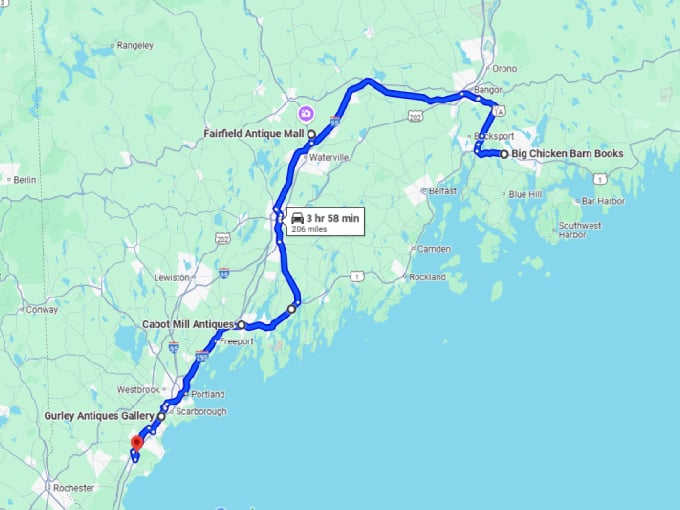 13 vintage road trip maine map