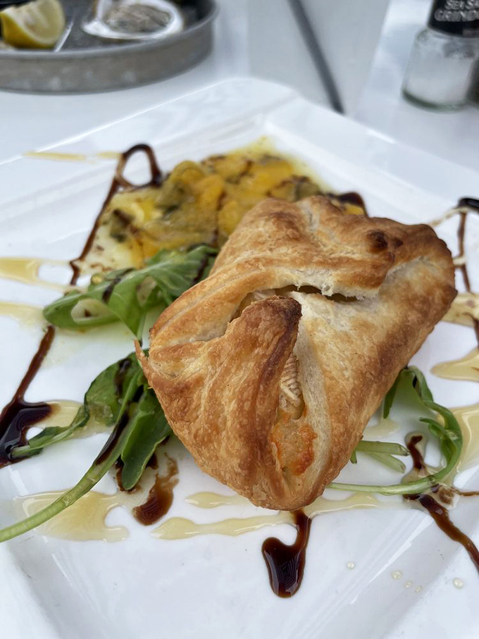 This baked brie isn't just cheese; it's a warm, gooey hug wrapped in a flaky pastry embrace. It's so good, you might forget about lobster for a hot minute.