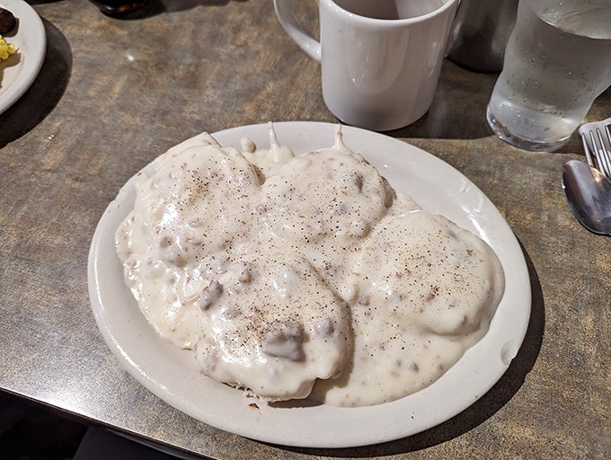 Biscuits and gravy: the ultimate comfort food. So good, it might make you want to hug your plate.