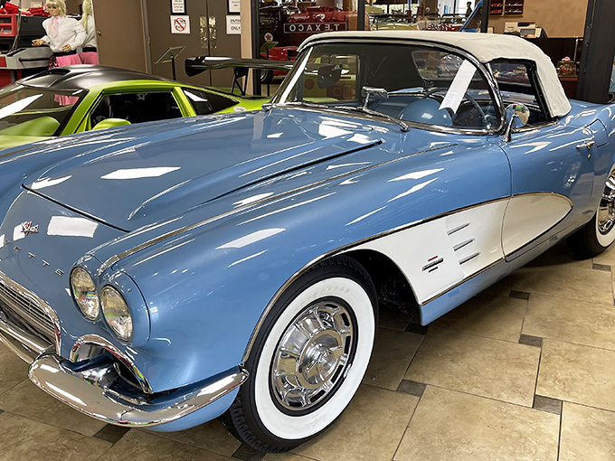 Blue heaven on wheels! This Corvette is so pristine, it looks like it just rolled off the assembly line and into our dreams.
