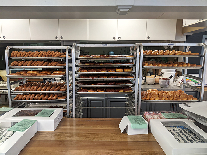 A treasure trove of temptation. This display case is like a museum of edible art &ndash; and you're allowed to touch!