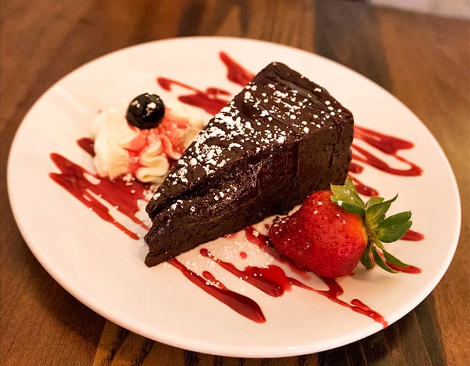 This flourless chocolate cake is so rich, it probably has its own offshore bank account. Decadence never tasted so good.