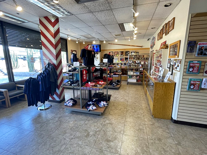 Extinguish your souvenir cravings! The gift shop is stocked with enough firefighting memorabilia to make Smokey Bear jealous.