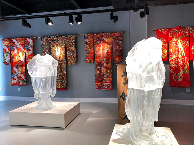 Kimono cool! These glass garments are the epitome of 'look, don't touch' fashion. Fragile couture at its finest!