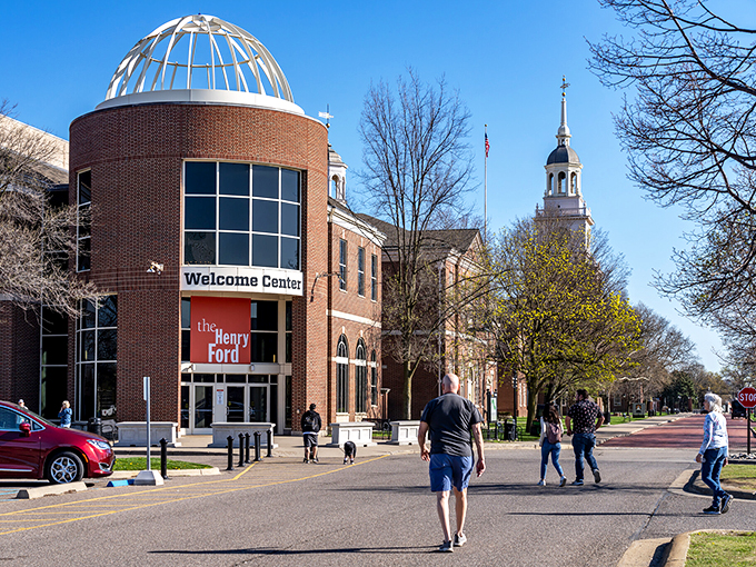 The Henry Ford Welcome Center: where history gets a standing ovation. It's like Disneyland for car enthusiasts, minus the overpriced mouse ears.