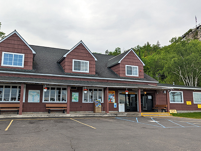 "Souvenirs and snacks: fueling your Castle Rock adventure!" The charming shop provides everything you need for your sky-high excursion.