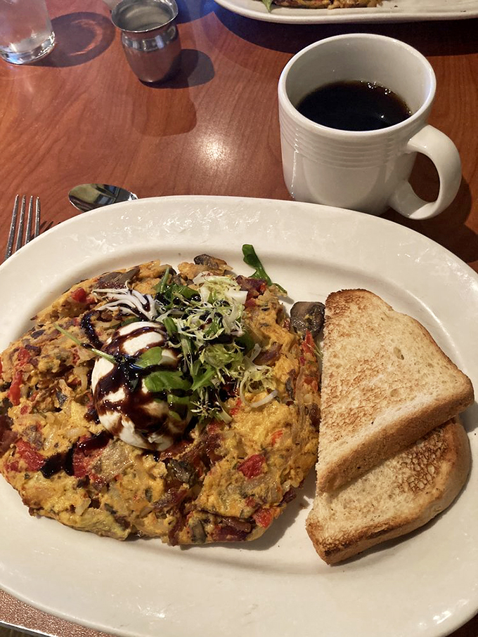 Frittata or modern art? This eggy masterpiece belongs in the MoMA... if the MoMA served breakfast, that is.