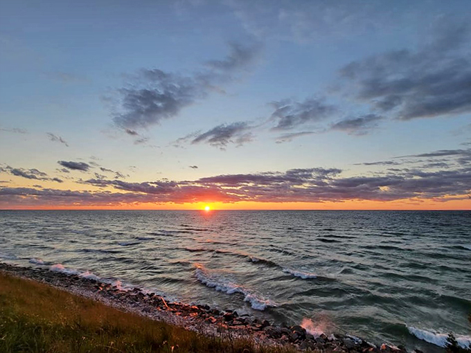 Sunsets by Lake Michigan: better than any big-screen TV show. Nature's nightly spectacle that never gets old.