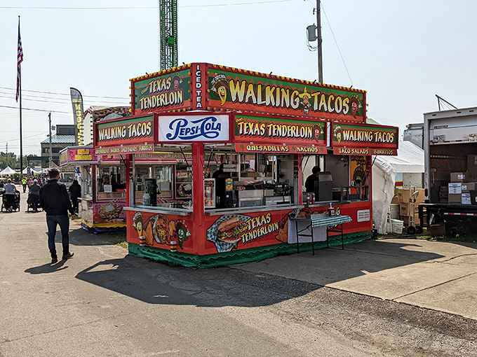 Wayne County Fairgrounds: Where "Walking Tacos" reign supreme. This culinary creation proves that sometimes, the best things in life come in a Fritos bag.
