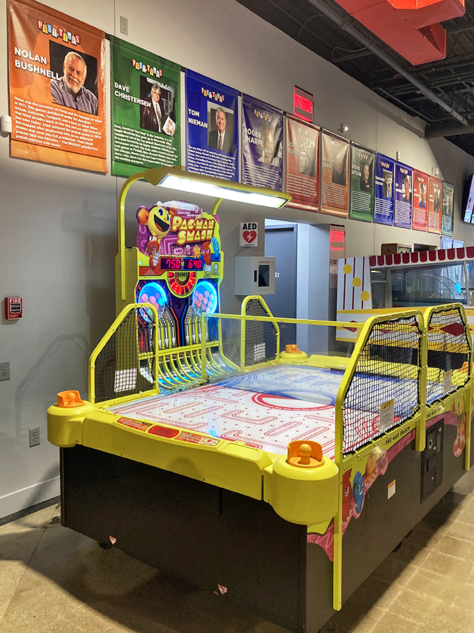 Pac-Man fever meets air hockey excitement. It's the mash-up we didn't know we needed, but now can't live without.