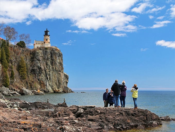 Rocky road to relaxation: Split Rock's beach might not be for sunbathing, but it's perfect for rock-skipping championships and superior views.