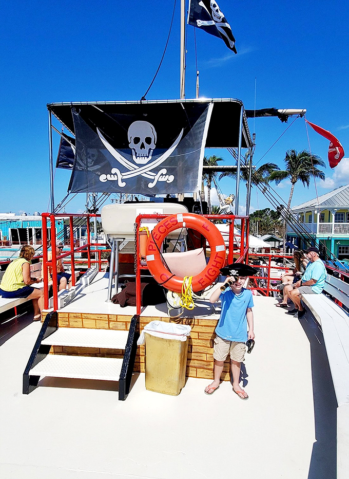 Avast ye! This deck's got more character than a pirate's parrot. Just watch your step&mdash;walking the plank isn't part of the tour package!