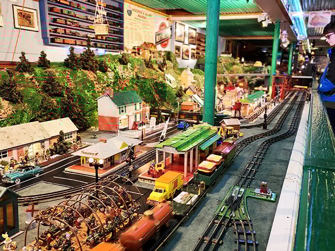 A feast for the eyes! This intricate display is like a Where's Waldo of train enthusiasm &ndash; how many details can you spot?
