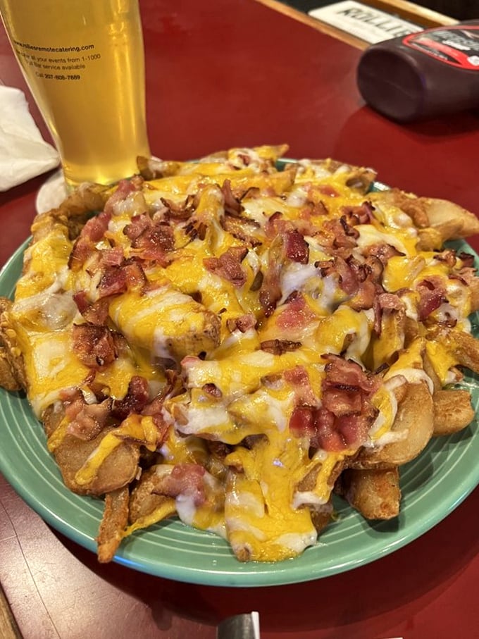Fry, oh my! These loaded farm fries are a carb lover's dream come true. It's like your favorite baked potato got a cheesy, bacony makeover.