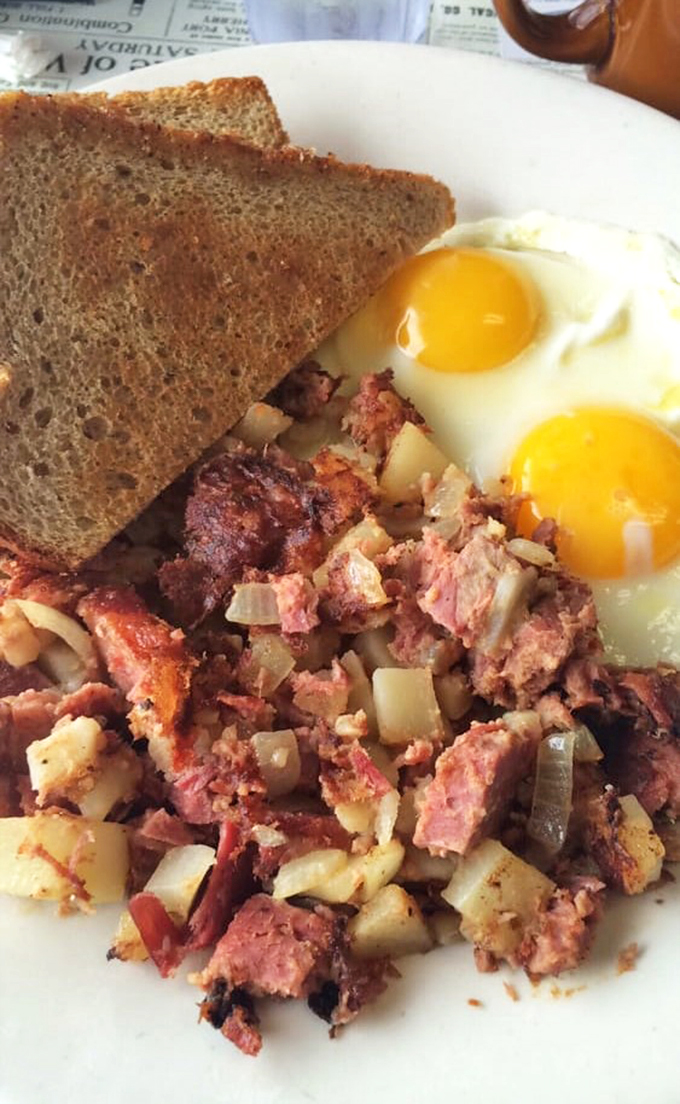 Behold, the holy grail of breakfast! This corned beef hash is so good, it might just solve world peace... one crispy, savory bite at a time.