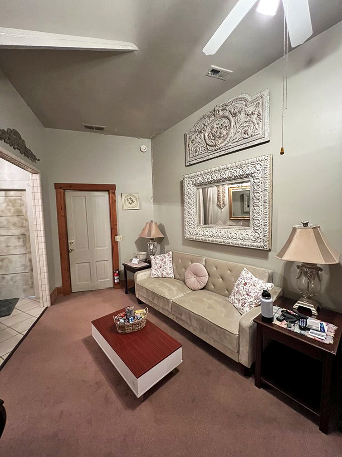 Modern comfort meets old-world charm in this cozy suite. It's like the Middle Ages got a makeover from HGTV!