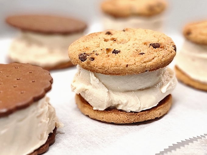 Cookie sandwich sensation! It's like your childhood favorite got a gourmet makeover, and boy, did it clean up nice!