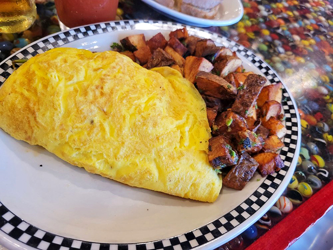 Omelette you finish, but this might be the best breakfast of all time! Golden, fluffy, and paired with crispy potatoes &ndash; what's not to love?