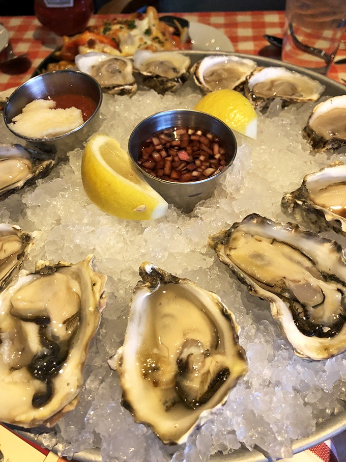 Oysters on ice, looking twice as nice! These briny beauties are ready for their close-up &ndash; and your taste buds.