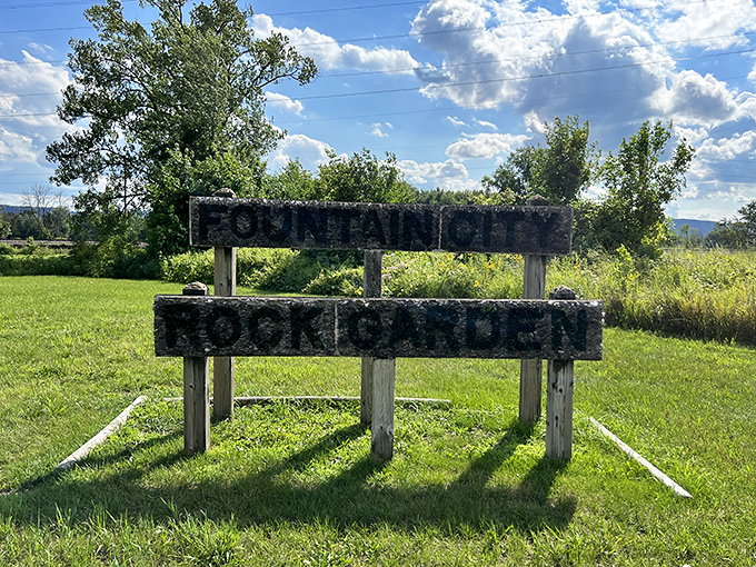 "Rock Garden" indeed! This sign's got a sense of humor drier than a limestone quarry.