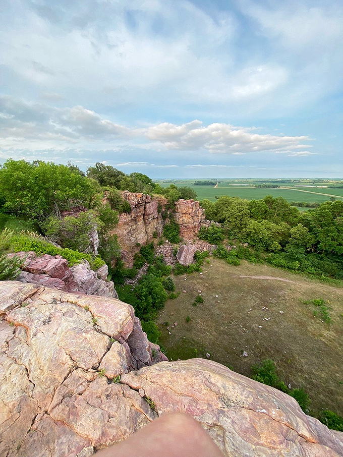 Behold, the majestic entrance to Blue Mounds! It's like Jurassic Park, but with less Jeff Goldblum and more&hellip; well, bison.