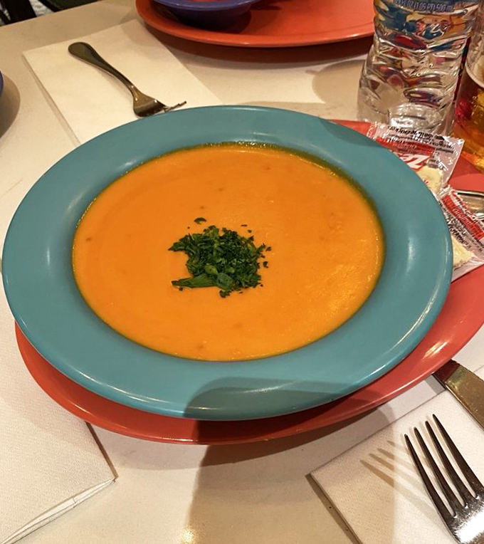 Orange you glad it's soup season? This vibrant tomato bisque is like sunshine in a bowl &ndash; perfect for brightening up any Florida "winter" day.