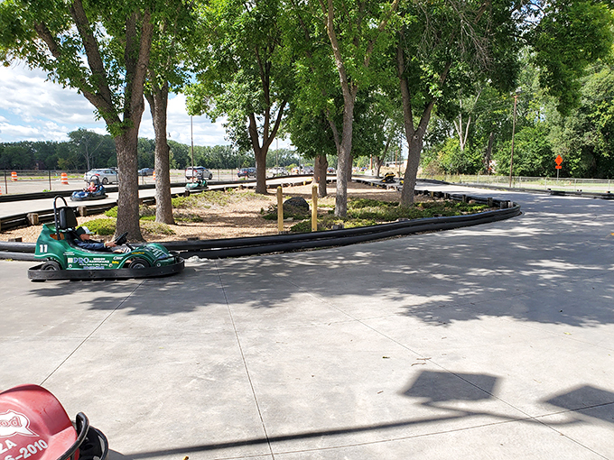 Curves ahead! This go-kart track is where rubber meets the road and grown-ups get to feel like kids again. Eat your heart out, Mario Kart!