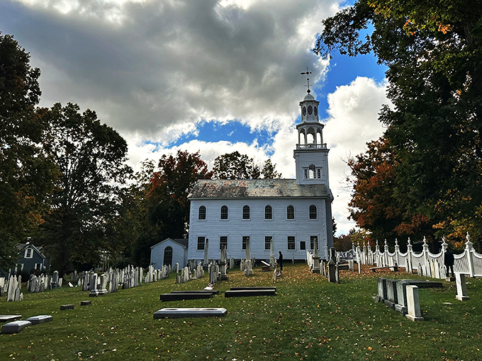 Heavenly architecture! Old First Church reaches skyward, a beacon of faith and impeccable New England style.