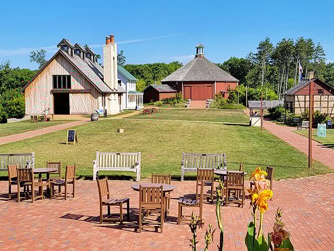 Time-travel made easy: Step into a 19th-century sitcom, complete with butter churns and bonnets.