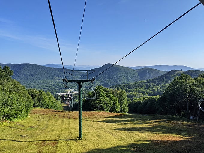 Pico's summer charm: Green slopes and blue skies create a color palette that would make Bob Ross jealous.